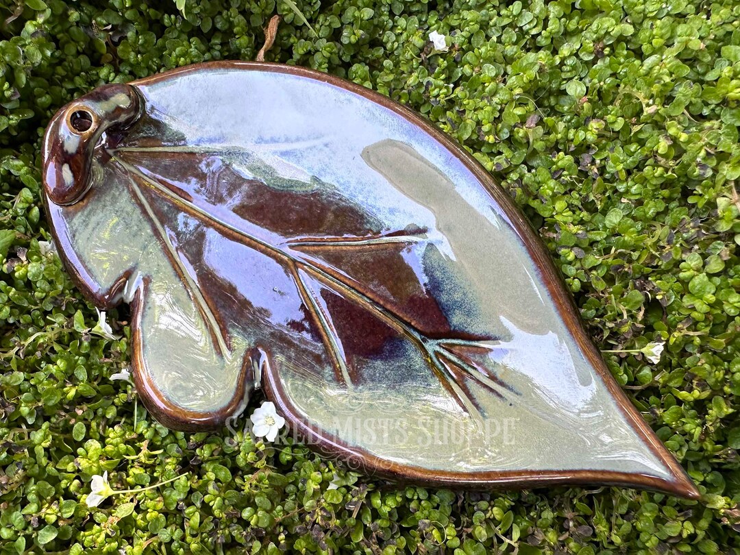Fallen Leaf Incense Holder Handmade Glazed Ceramic for Japanese Koh ...