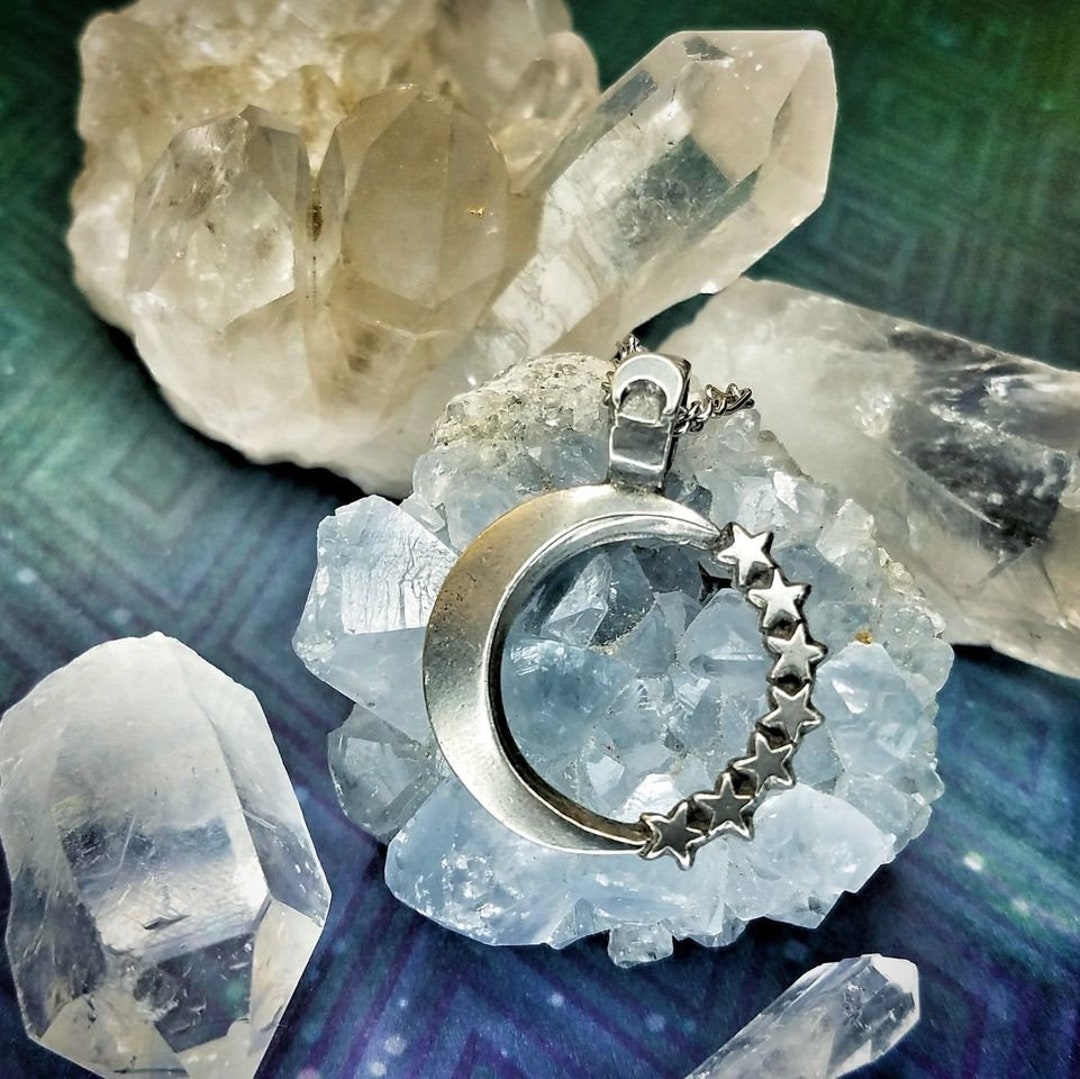 Moon and Stars Necklace for Night Magick, Universal Energy, Goddess ...