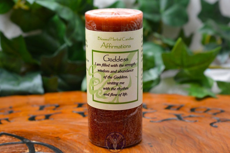 Goddess Affirmation Pillar Candle for Working With Divine - Etsy