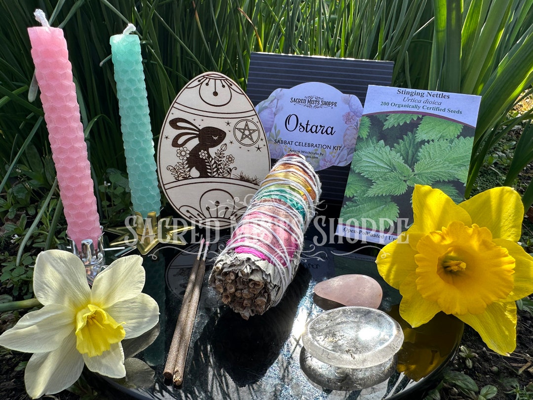 Ostara Celebration Kit Includes Fire Etched Egg Altar Tile, Beeswax ...