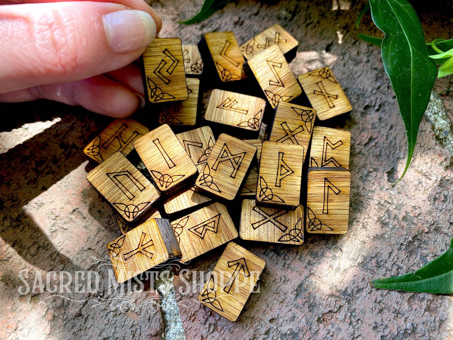 Sacred Oak Fire Etched Elder Futhark Rune Set for Divination - Etsy