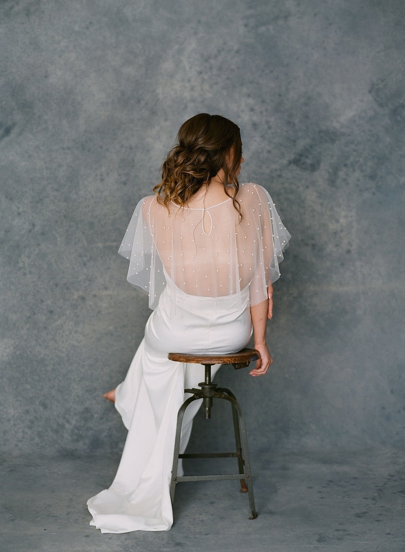 Pearl Wedding Dress Topper Bridal Capelet Wedding Cape - Etsy
