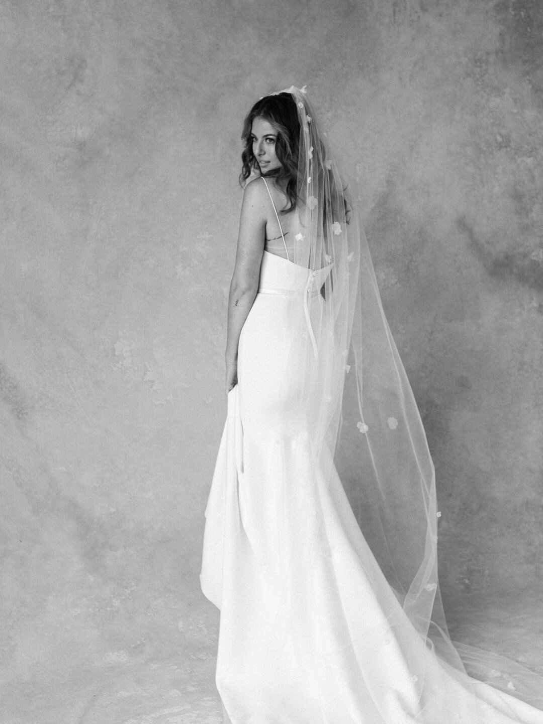 3D Silk Floral Veil, 3D Texture Veil, Textured Lace Wedding Veil ...