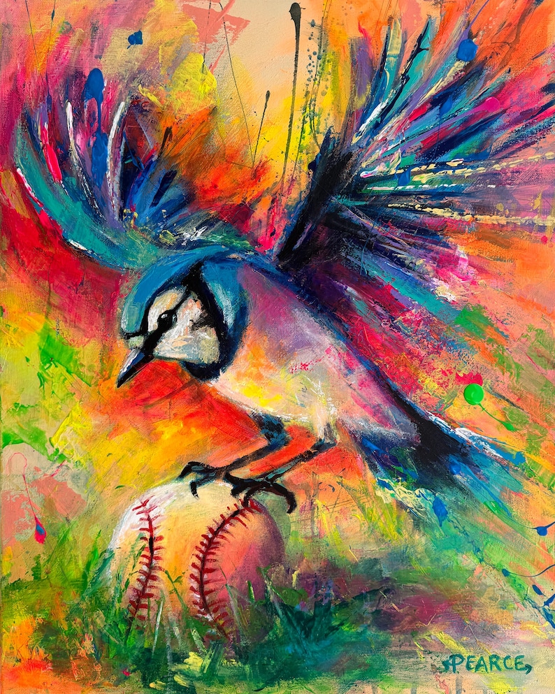 The Blue Jays - CANVAS Print Wall Art - Toronto Baseball - Painting by Carlie Pearce - Etsy Ireland