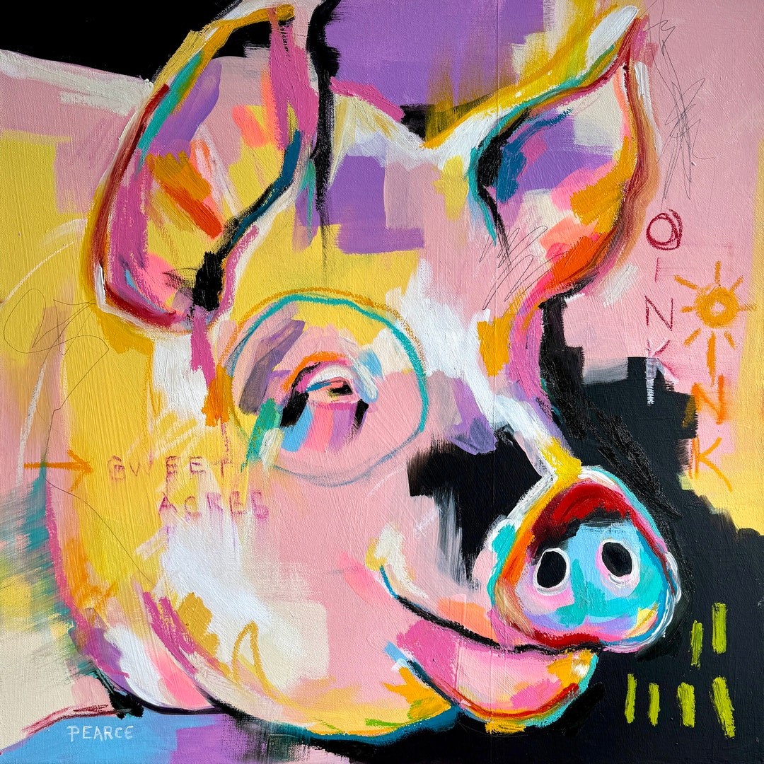Oink Oink (homer) - Pig Pop Art - Signed Art Print - by Carlie Pearce ...