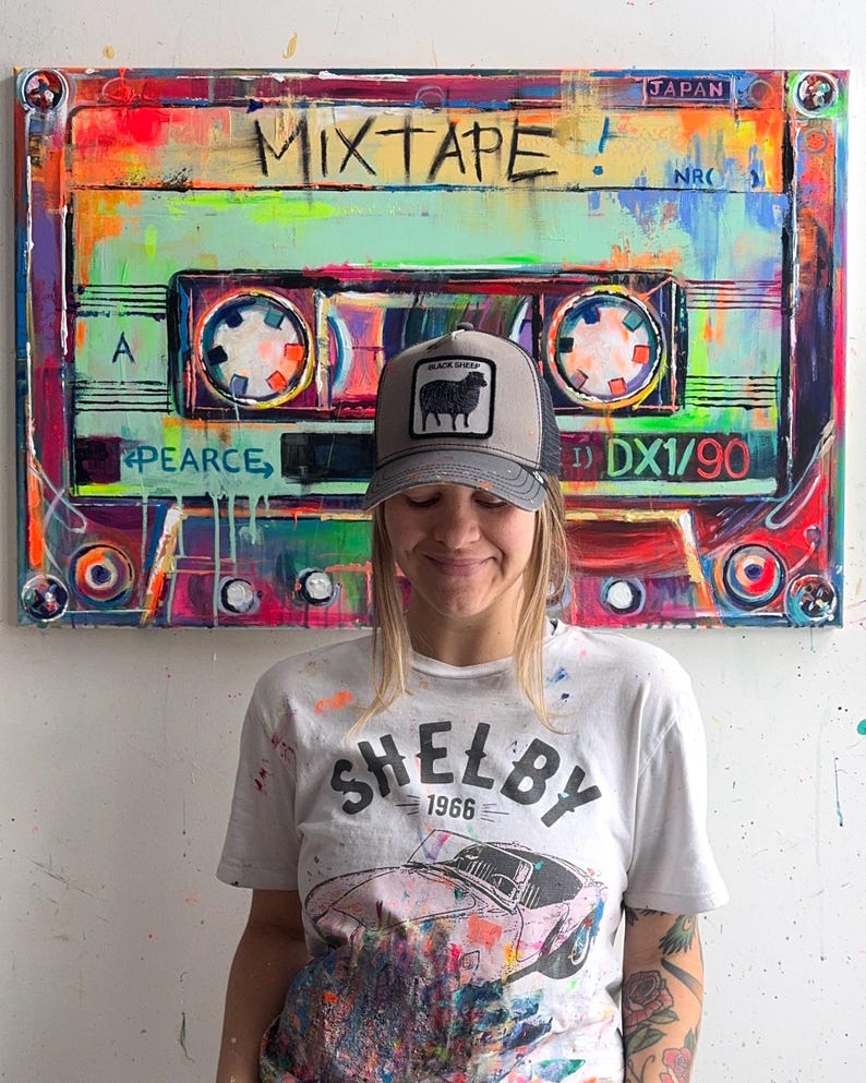 Mixtape - Canvas Print Wall Art - Cassette Tape - by Carlie Pearce - Etsy