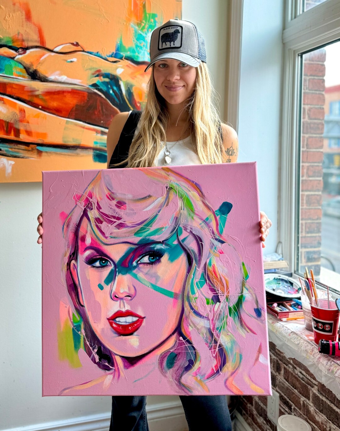ORIGINAL PAINTING Taylor Acrylic and Mixed Media on Canvas by Carlie ...