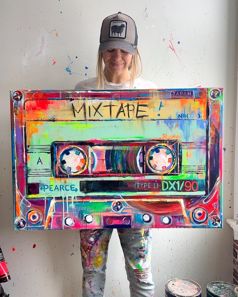 Mixtape - Canvas Print Wall Art - Cassette Tape - by Carlie Pearce - Etsy