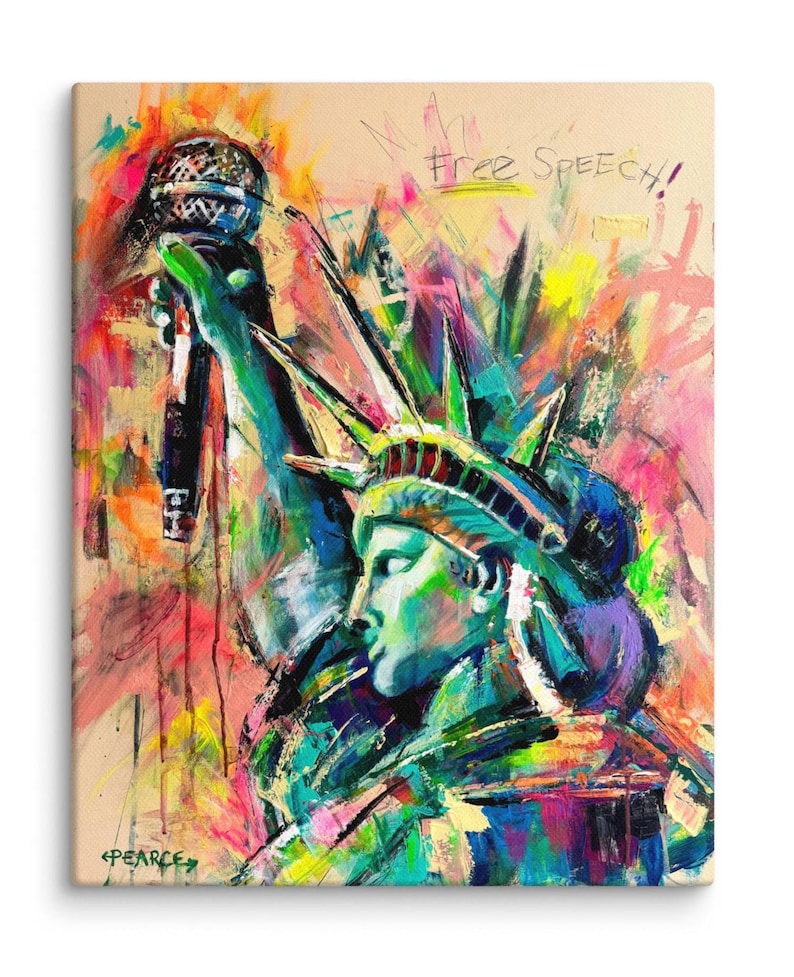 Free Speech (statue of Liberty) - Canvas Print Wall Art - by Carlie ...