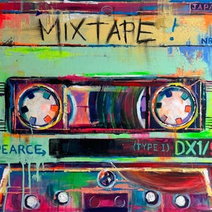 Mixtape - Canvas Print Wall Art - Cassette Tape - by Carlie Pearce - Etsy