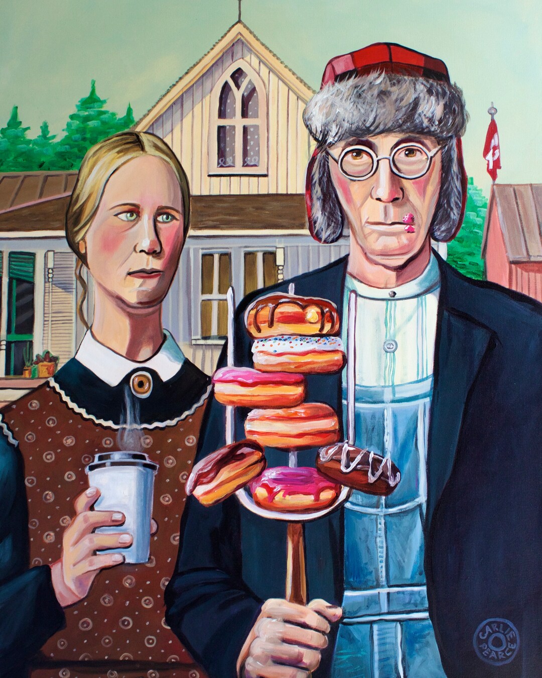 Canadian Gothic Art Print - Inspired by American Gothic - by Carlie ...