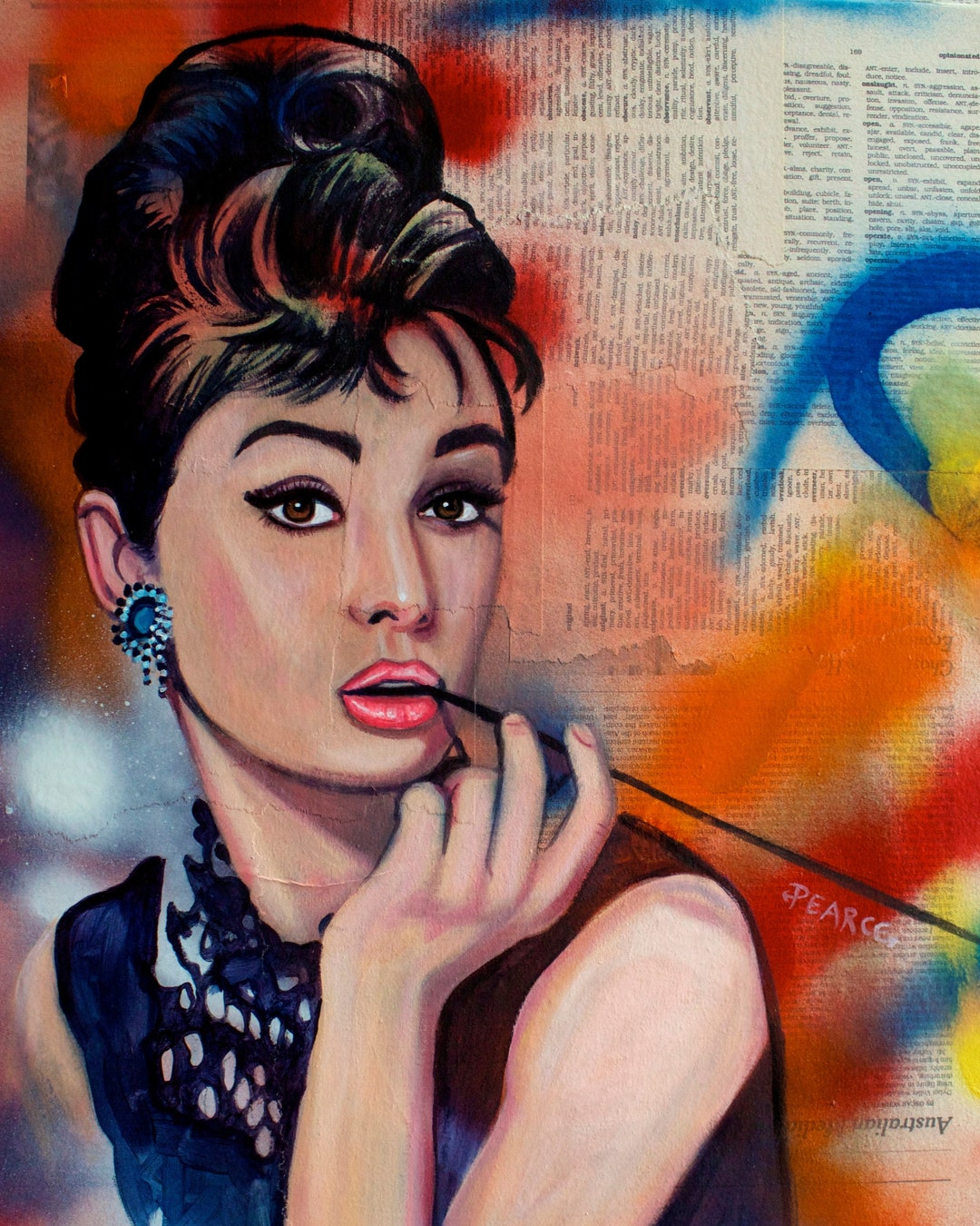 Audrey Hepburn Pop Art Portrait Signed Art Print by Carlie Pearce - Etsy