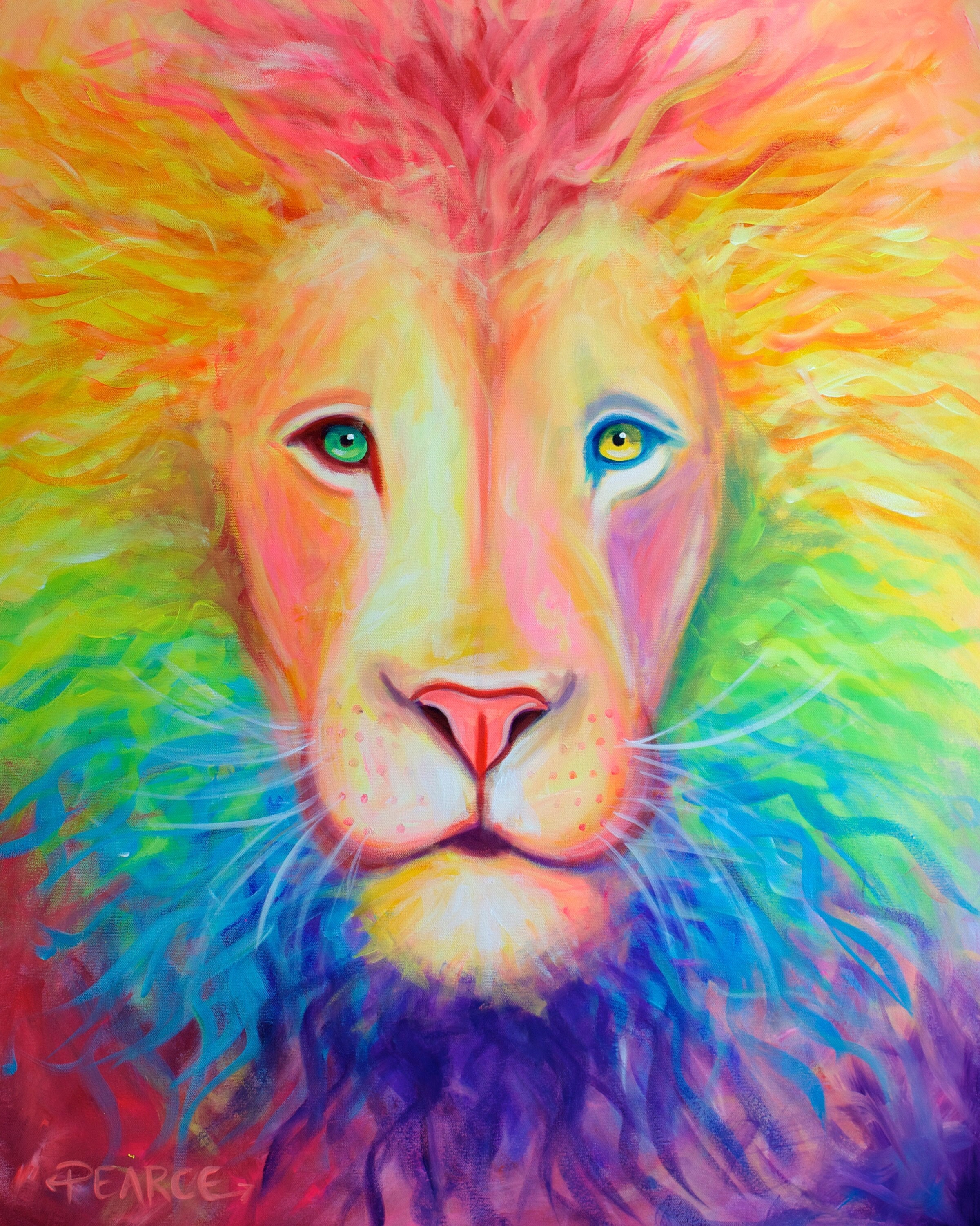 Rainbow Lion Art