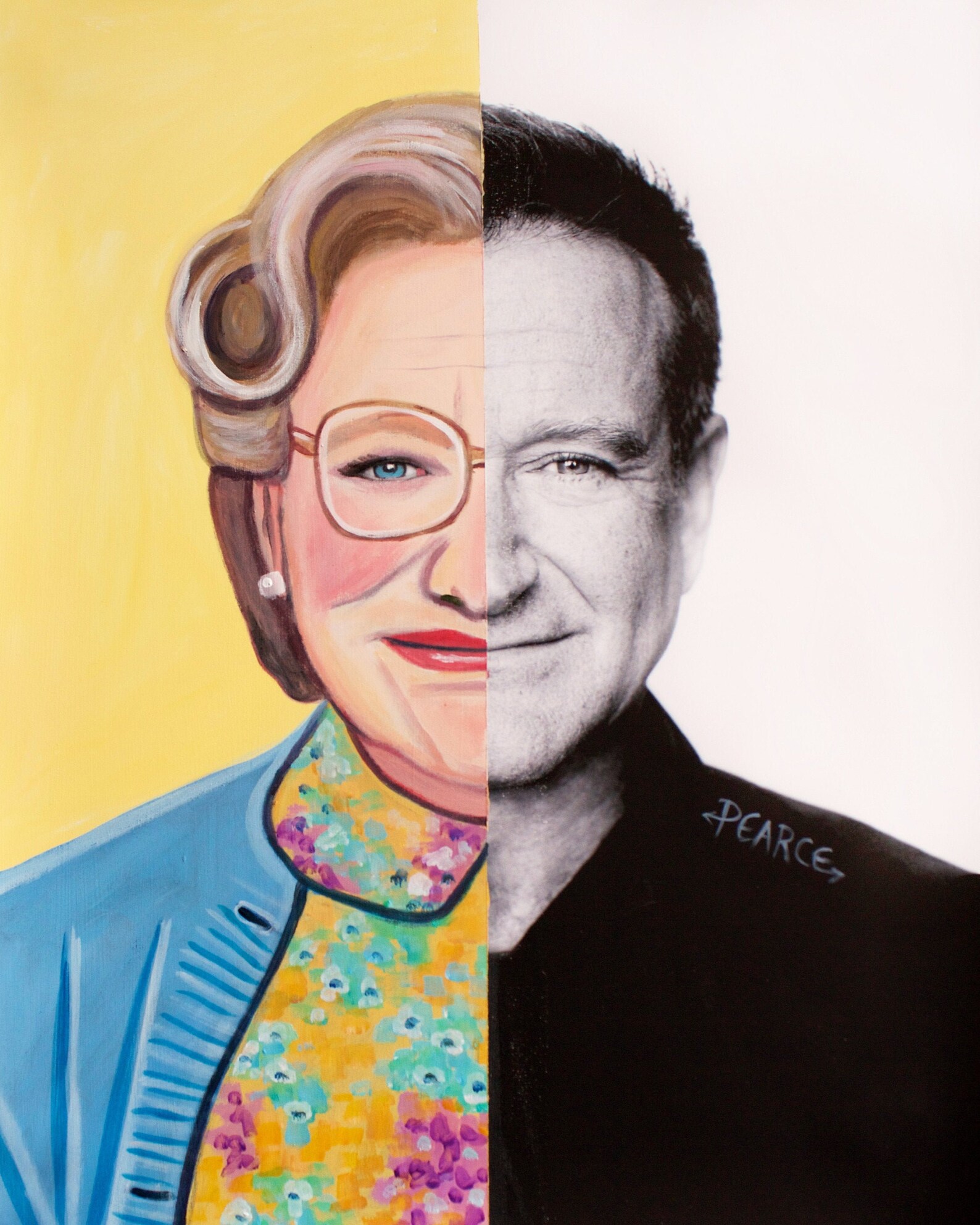 Robin Williams as Mrs Doubtfire Signed Art Print by Carlie - Etsy