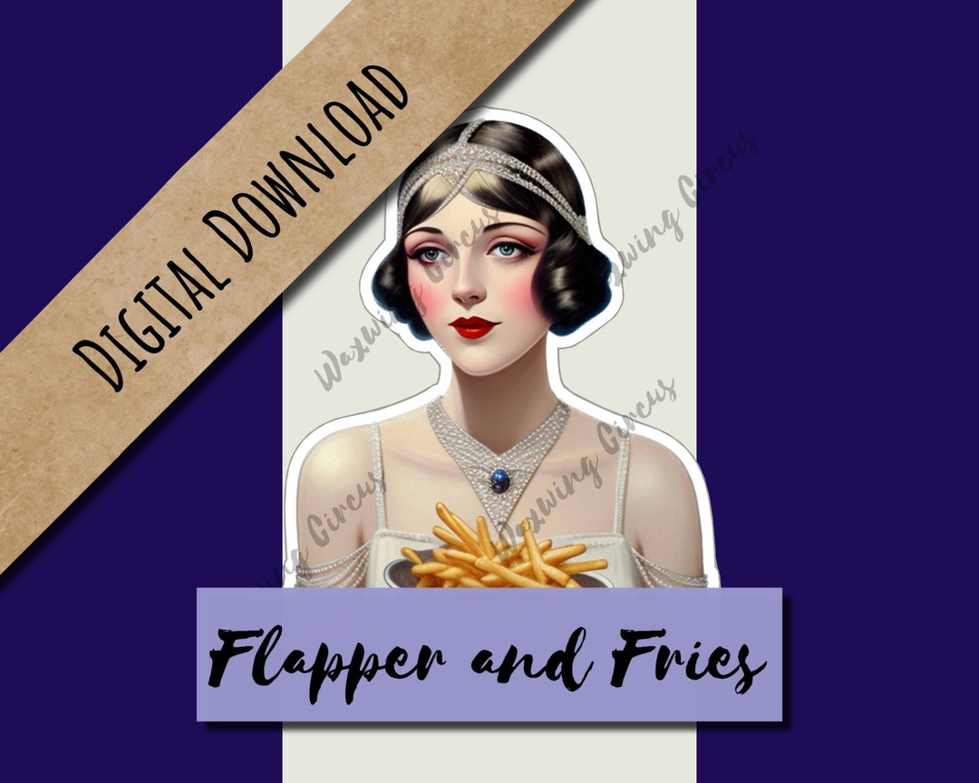 Flapper With Fries Clip Art Digital Download - Etsy