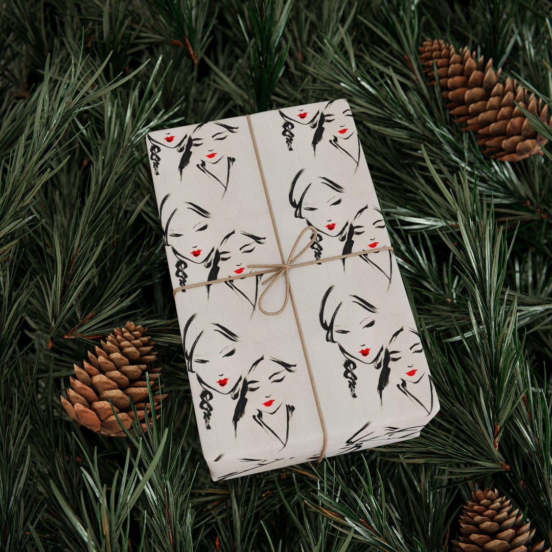 Brushstroke Pattern Wrapping Paper | Japanese Style - Etsy