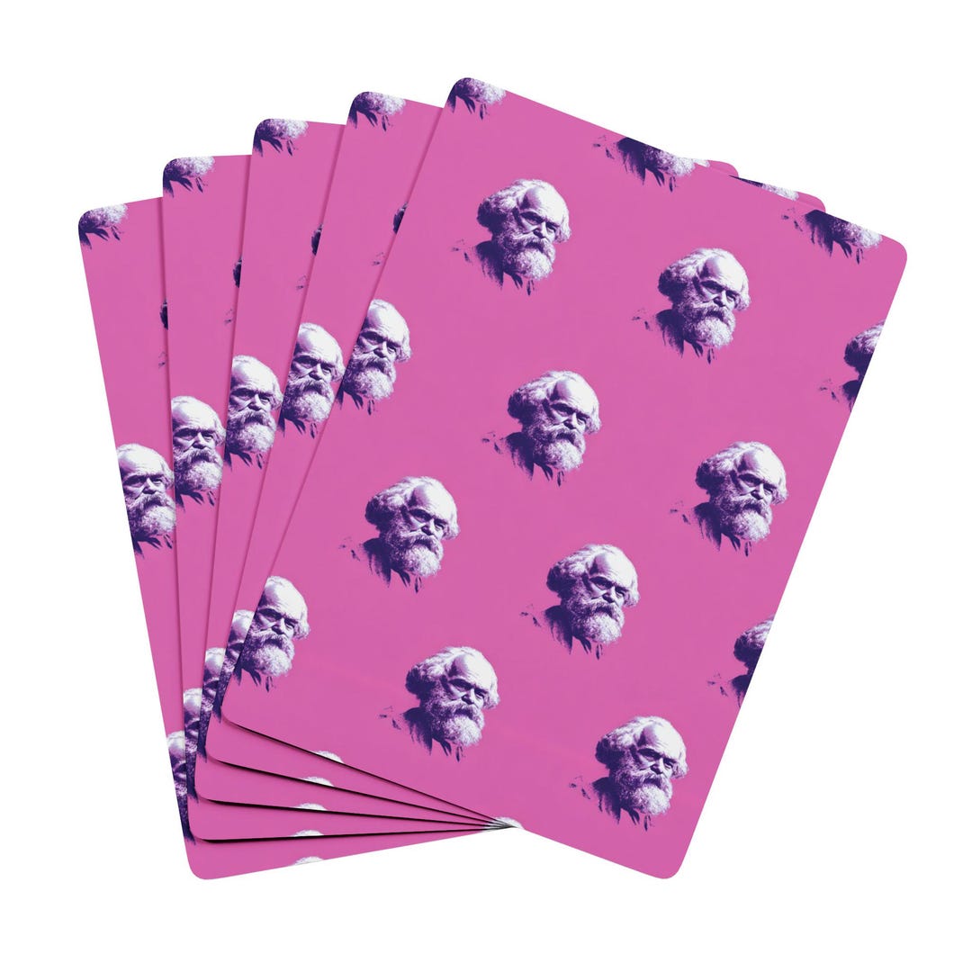 Karl Marx Pattern Poker Playing Cards | Pink Back, Ace of Spades Deck ...