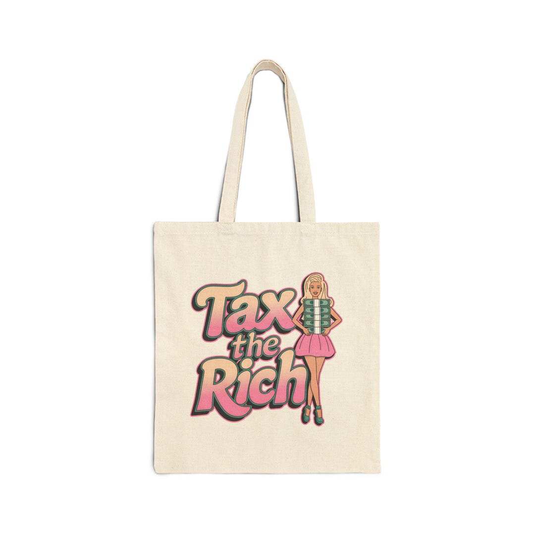 Tax the Rich Tote Bag | Retro Slogan Graphic Canvas Tote - Etsy