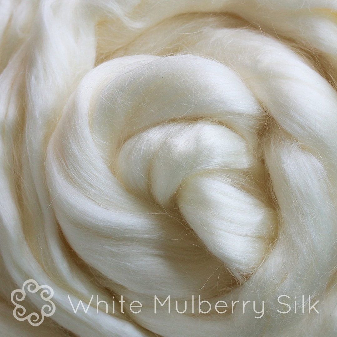 2oz Mulberry Silk Fiber: Premium Grade Natural Unbleached Pure White ...