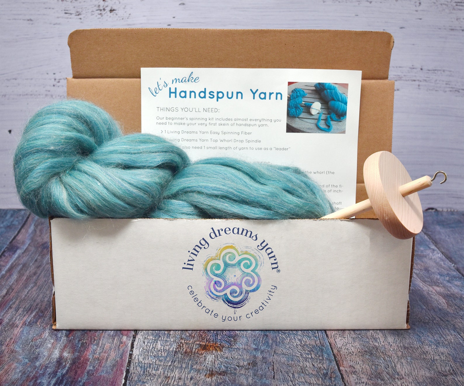 LEARN TO SPIN - Beginner's Spinning Kit With Drop Spindle and Merino ...