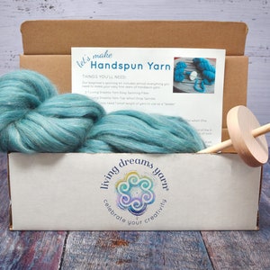 LEARN TO SPIN - Beginner's Spinning Kit With Drop Spindle and Merino ...