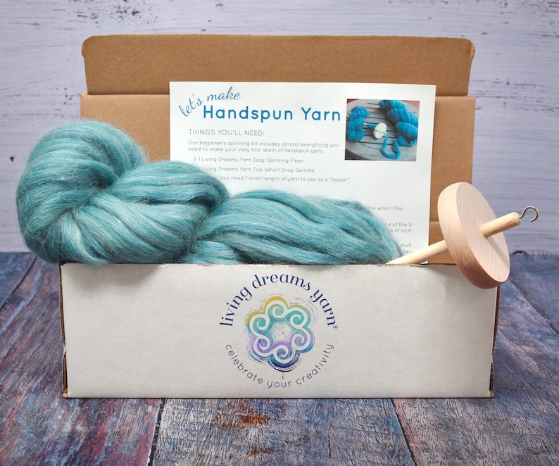 LEARN TO SPIN - Beginner's Spinning Kit With Drop Spindle and Merino ...