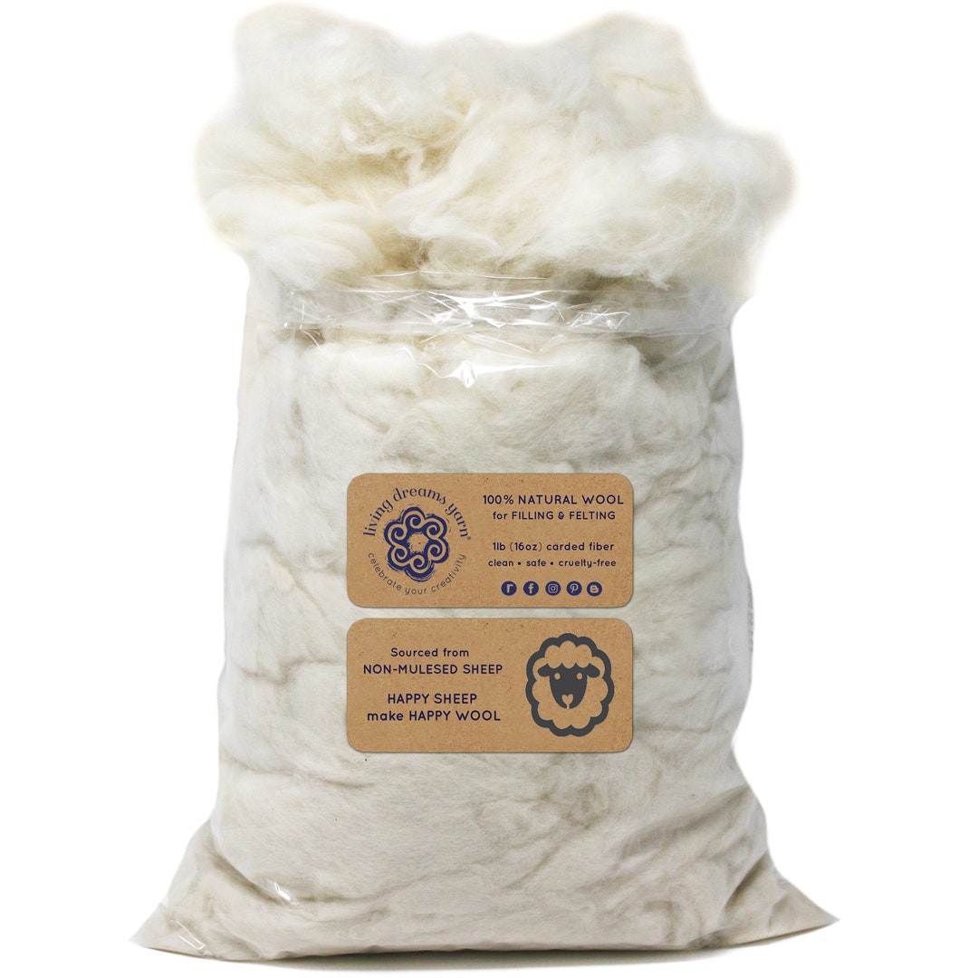 Natural Wool Stuffing, Core Wool for Needle Felting. Super Clean Raw ...
