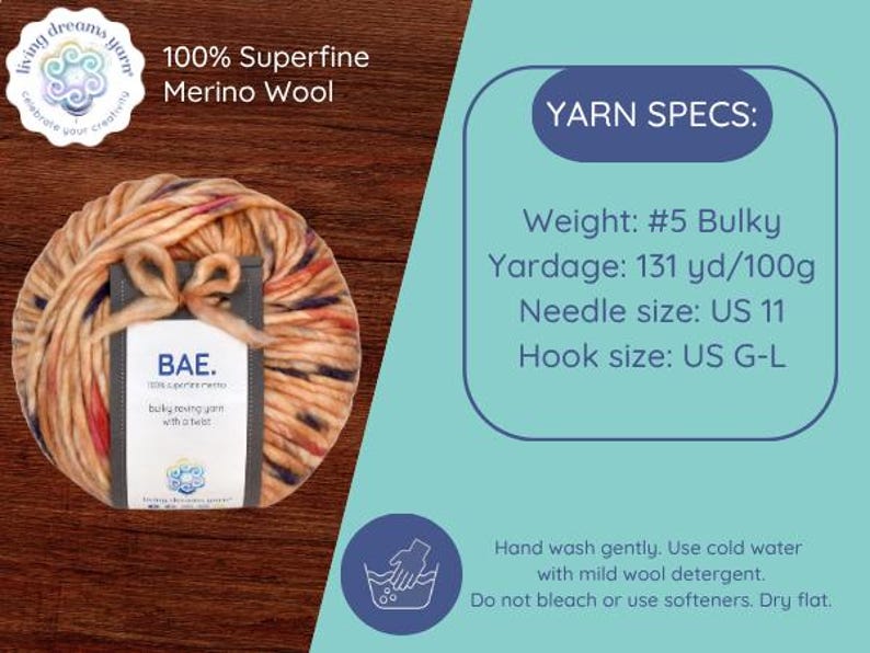 100% Extrafine Merino Wool: #5 Bulky Weight Roving Yarn, Cuddly, Strong ...
