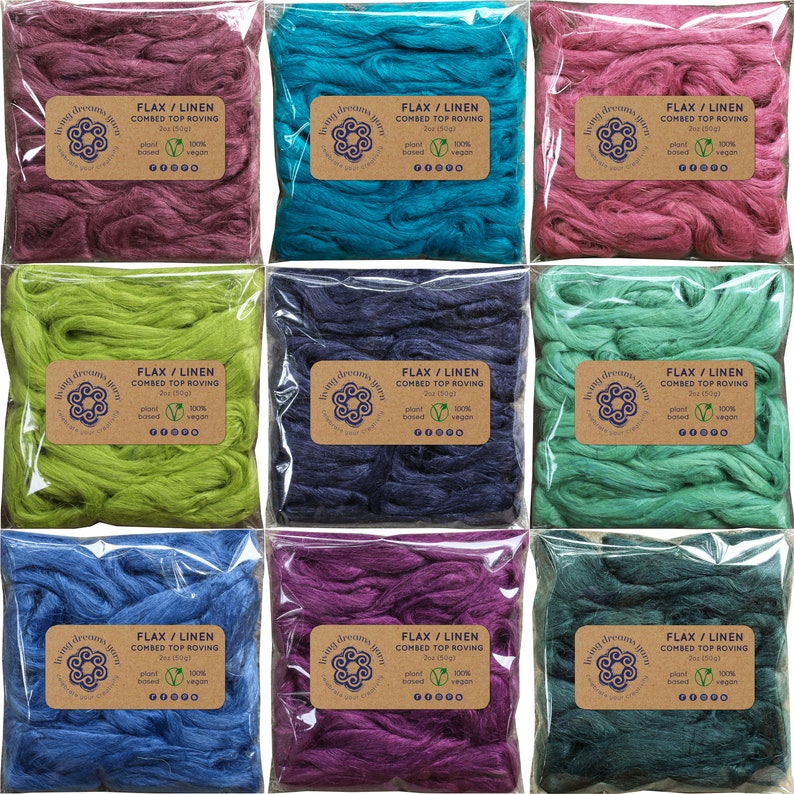 9 Pack Flax: 18 Oz 2oz Each of 9 Jewel Tone Colors Flax Aka - Etsy