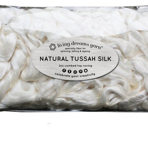 2oz Tussah Silk Fiber: Premium Grade Glossy Bleached White Combed Top ...