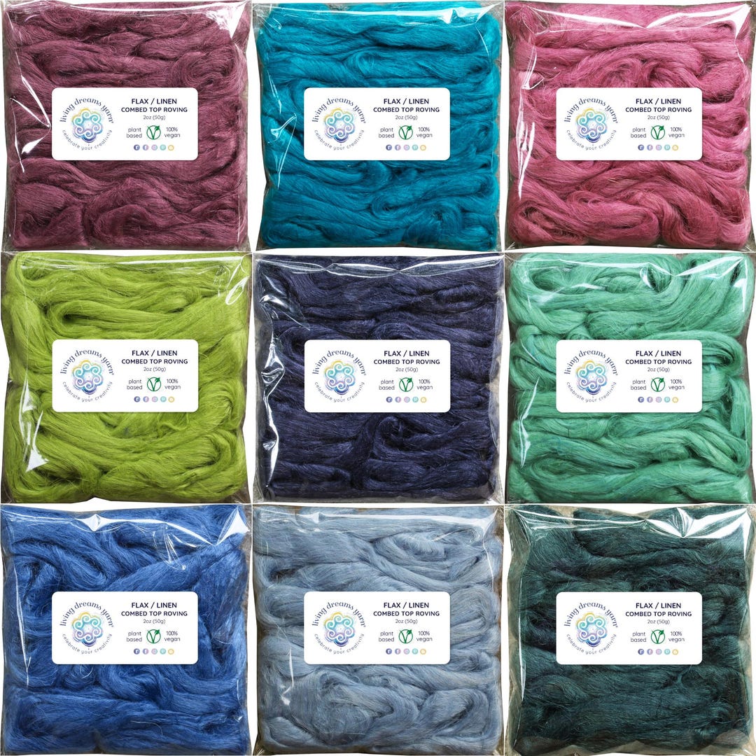 9 Pack Flax: 18 Oz (2oz Each of 9 Jewel Tone Colors) Flax Aka Linen ...
