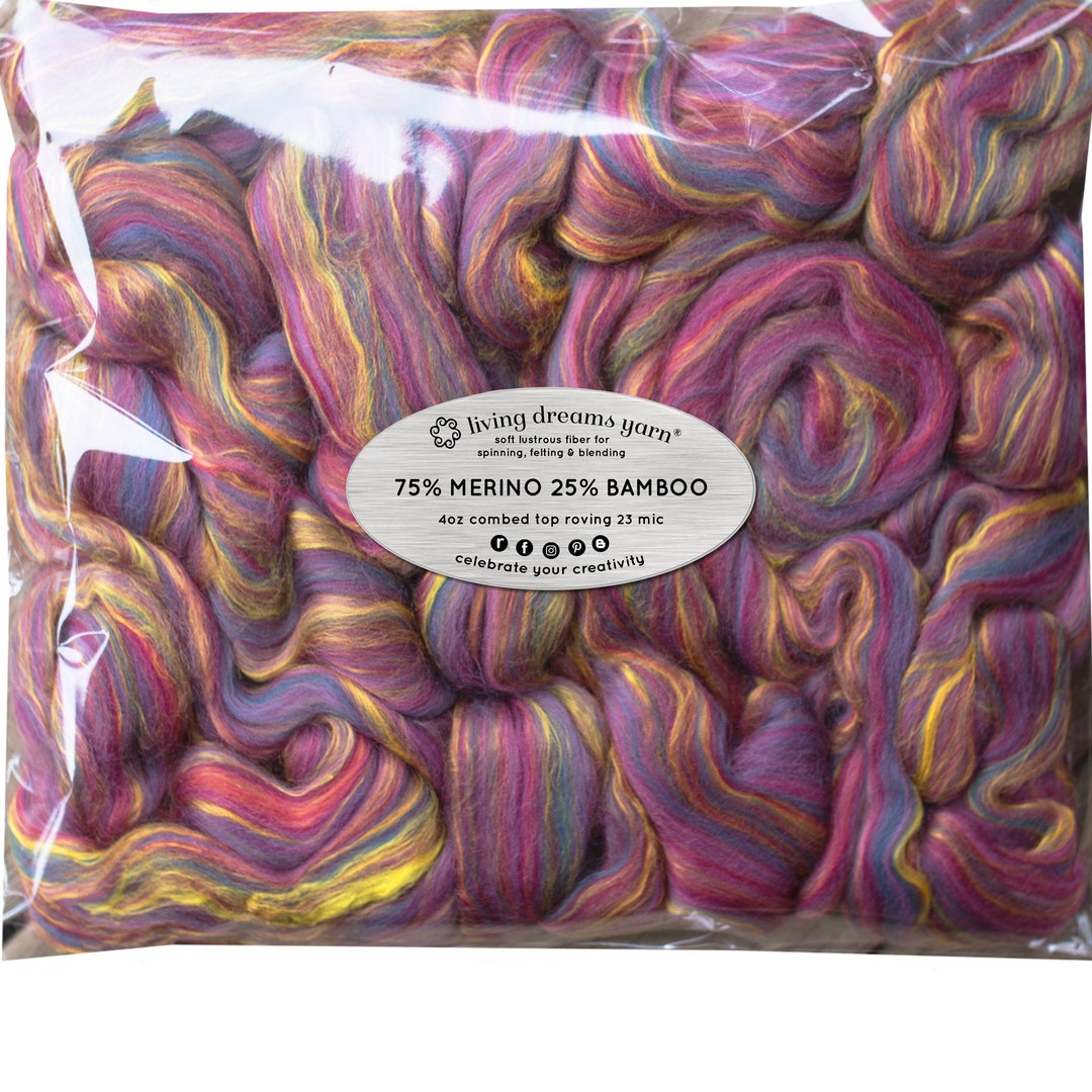 Merino Bamboo Blend Wool Spinning Fiber Soft Combed Top - Etsy
