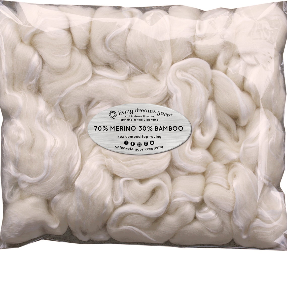 Merino Bamboo Blend Wool Spinning Fiber Soft Combed Top - Etsy