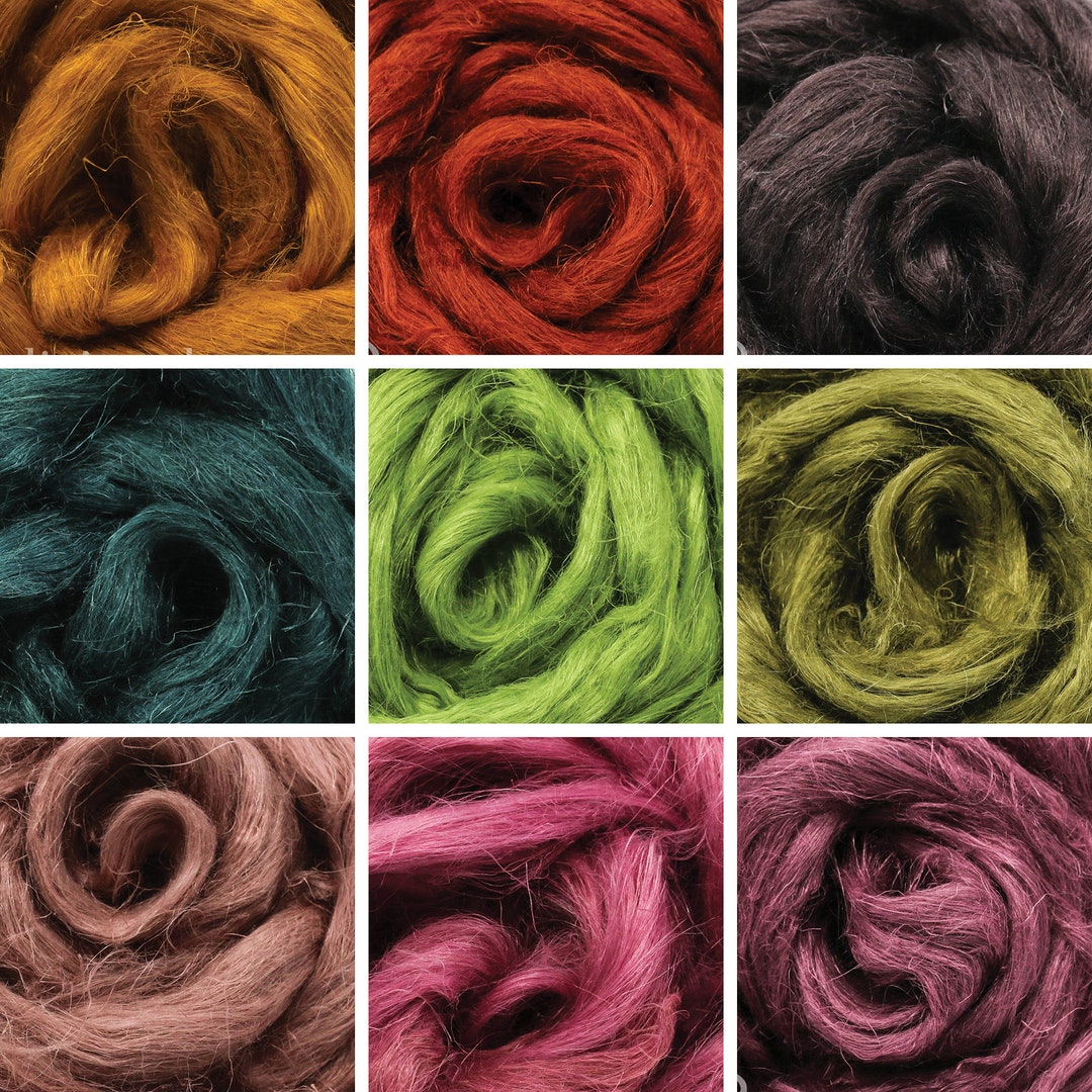 2oz Vegan Fiber: Flax (aka Linen), Beautifully Dyed, Natural Combed Top ...
