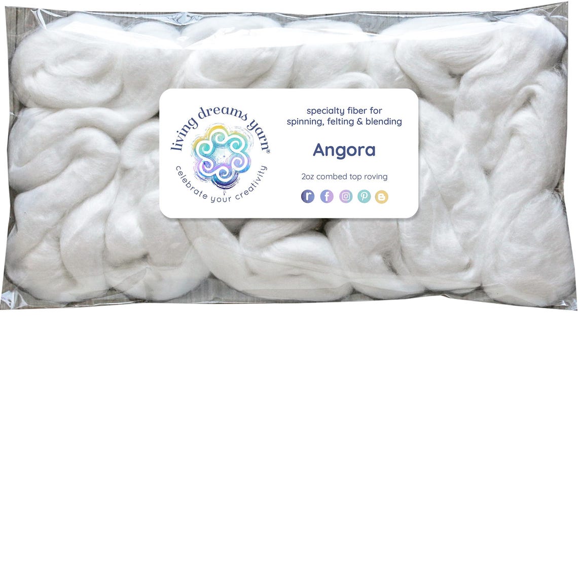 2oz Soft Angora Wool - Luxurious Rabbit Fiber for Spinning, Blending ...