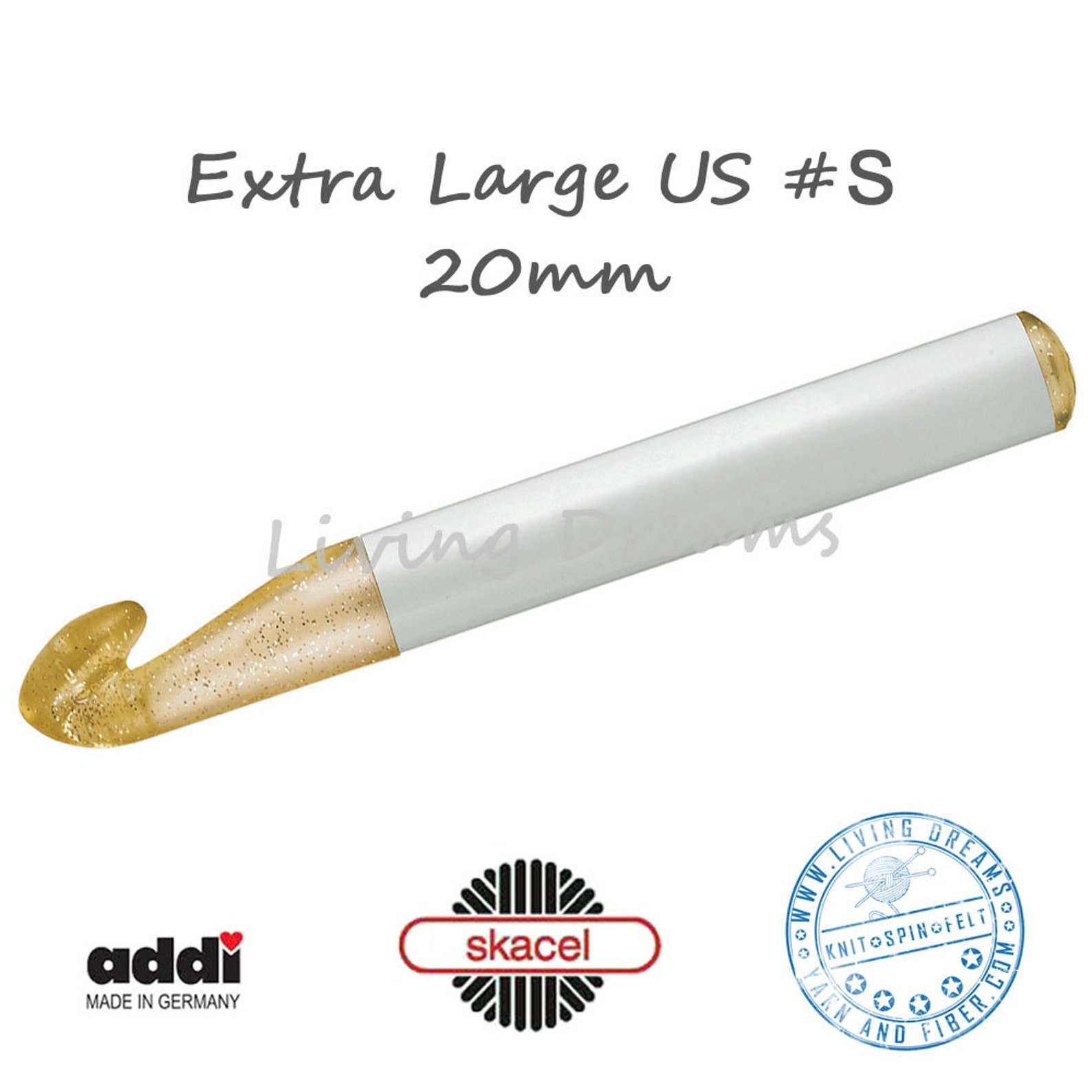 EXTRA LARGE Addi Crochet Hook 20 Mm, Size US # S, Light Weight, Easy to ...