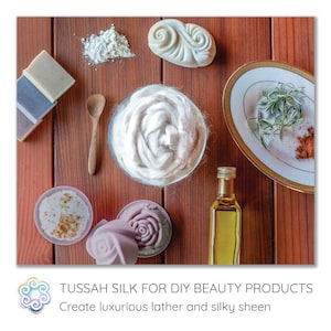 2oz Tussah Silk Fiber: Premium Grade Glossy Bleached White Combed Top ...