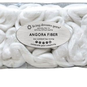 2oz Soft Angora Wool Luxurious Rabbit Fiber for Spinning, Blending ...