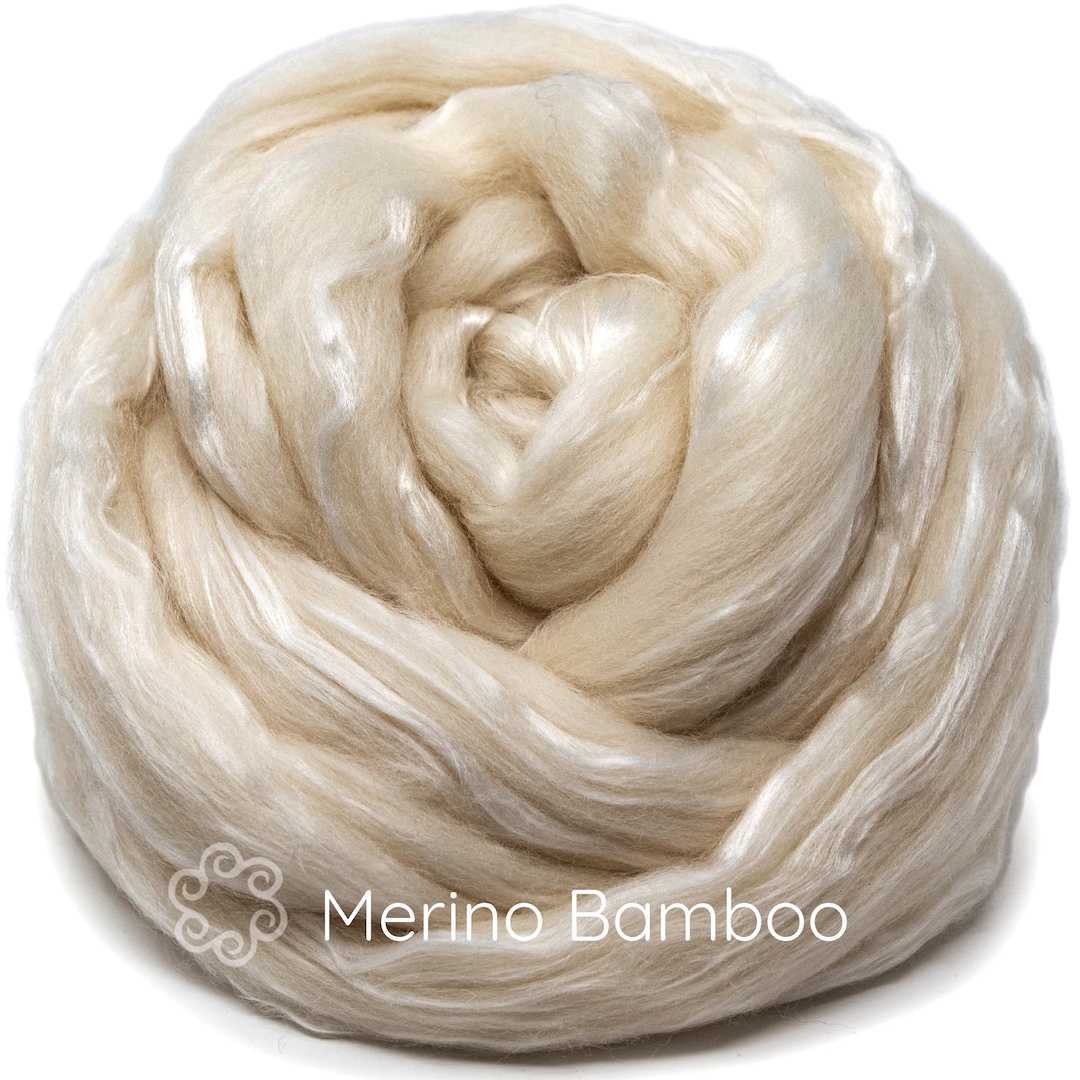 Merino Bamboo Blend Wool Spinning Fiber, Soft Combed Top Roving for ...