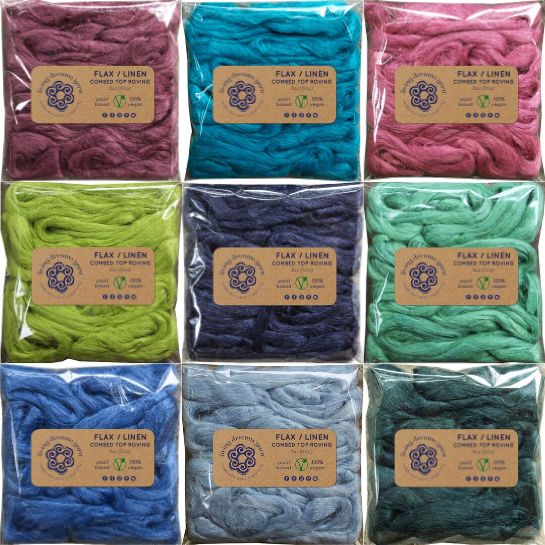9 Pack Flax: 18 Oz 2oz Each of 9 Jewel Tone Colors Flax Aka Linen ...