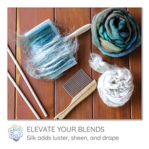 2oz Tussah Silk Fiber: Premium Grade Glossy Bleached White Combed Top ...