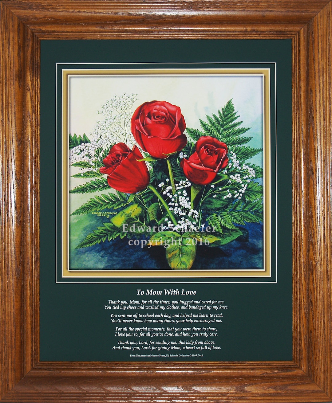 Red Roses With Poem to Mom With Love Great Gift for Mom, Mother's Day ...