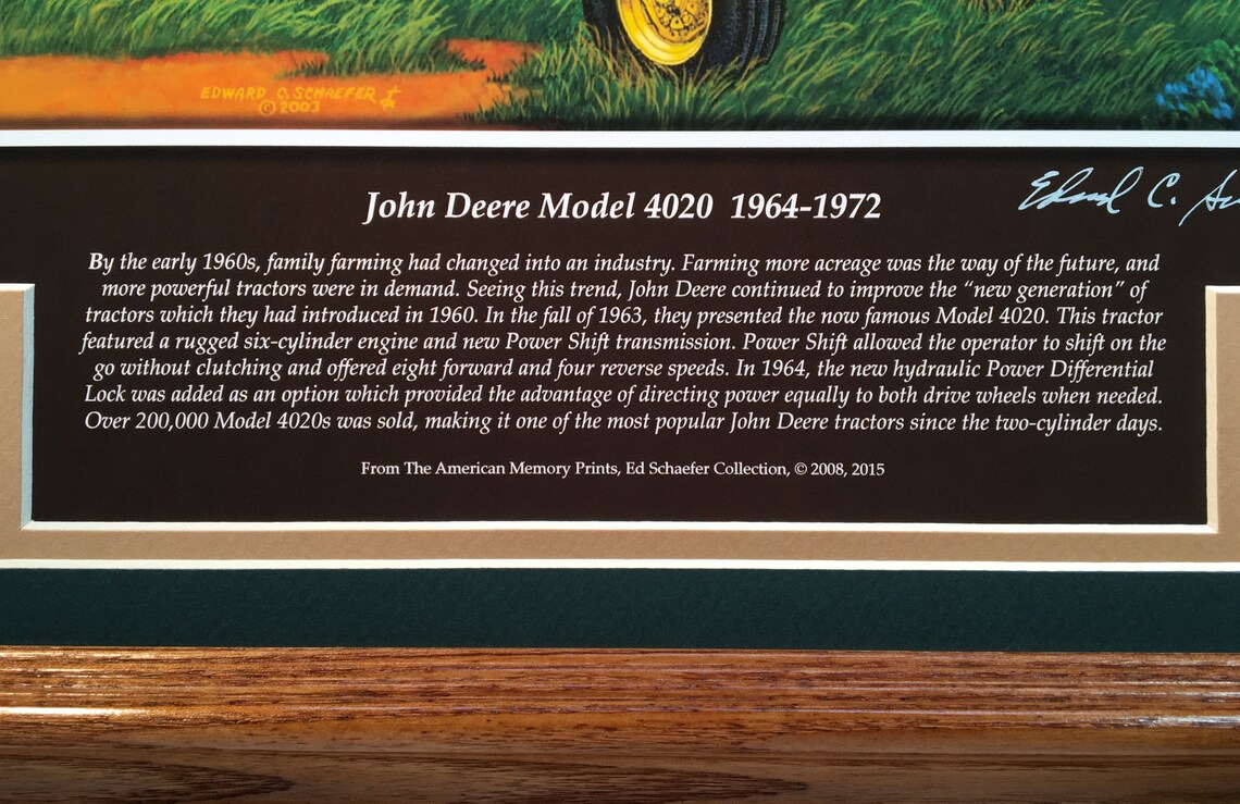 American Memory Prints Art by Ed Schaefer John Deere Model - Etsy