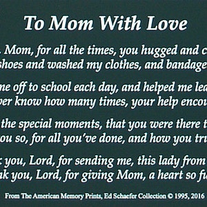 Red Roses With Poem to Mom With Love Great Gift for Mom, Mother's Day ...