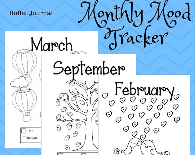 Bullet Journal Monthly Mood Tracker - Etsy