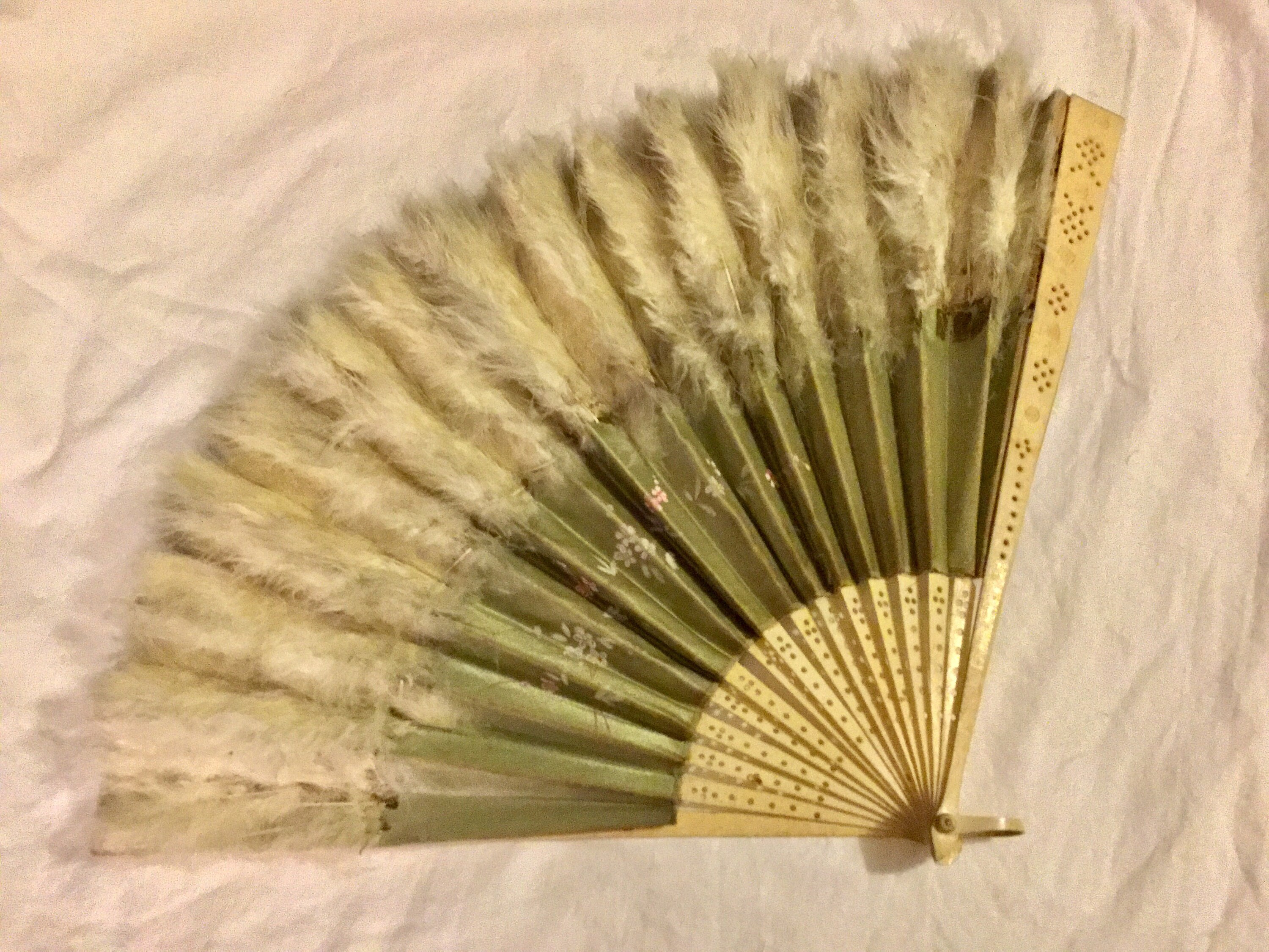 Antique Feather Hand Fan 1919 Christmas Box With Date and - Etsy