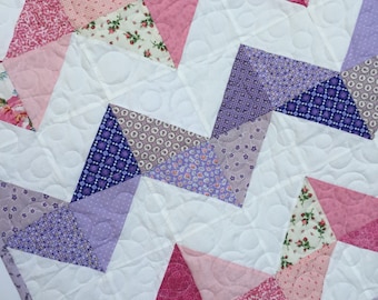 Pink purple quilt | Etsy