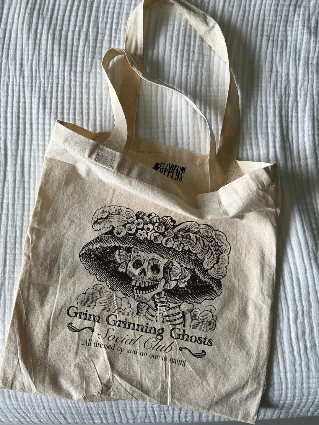 Grim Grinning Ghosts Social Club Reusable Tote Bag Spooky - Etsy