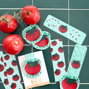 Tomato Girl Summer Sticker | Water Bottle Laptop Planner Sticker ...