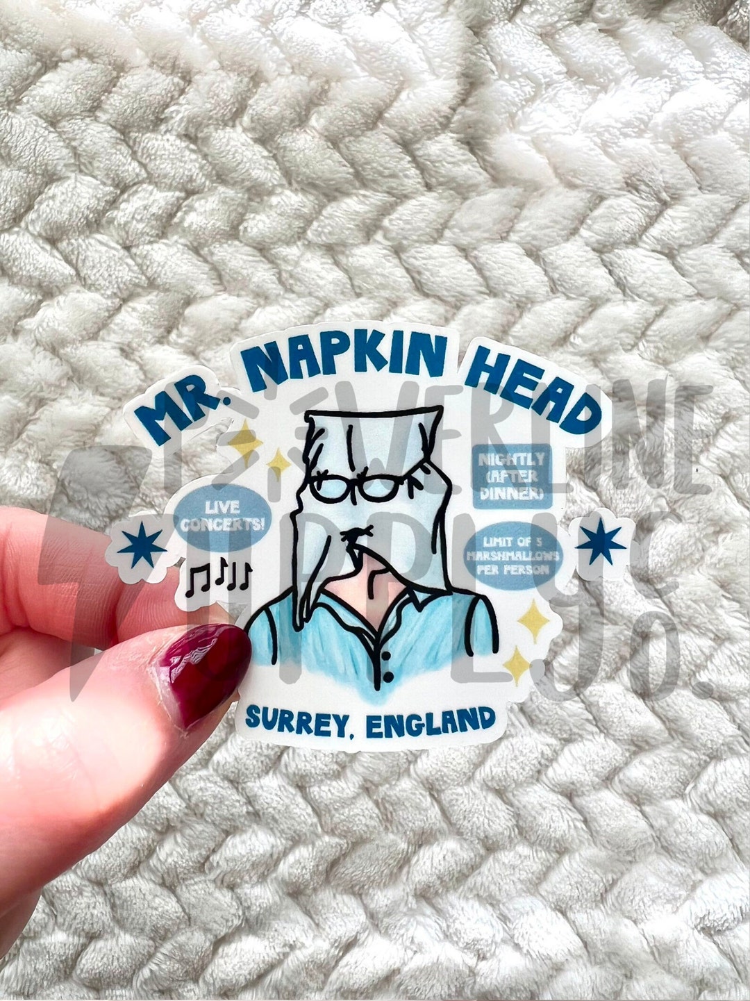 Mr. Napkin Head Concert Sticker | Water Bottle Laptop Planner Sticker ...